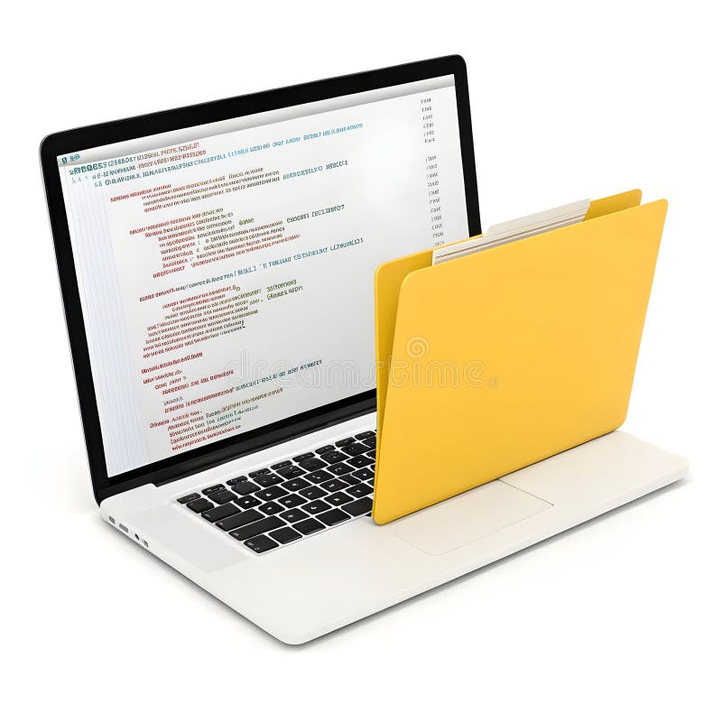 3D web coding with folder stock illustration. Illustration of system ...