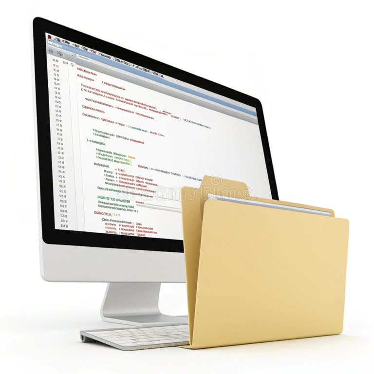 3D Web Coding with Folder Isolated on Transparent Background Stock ...