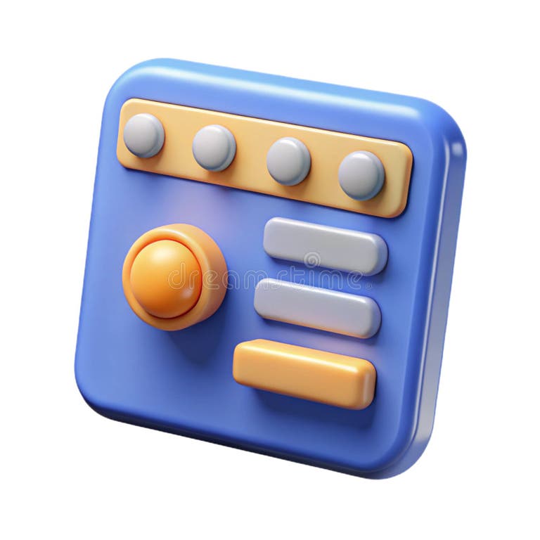 3D Web Control Panel Representing Online Dashboard for Website ...