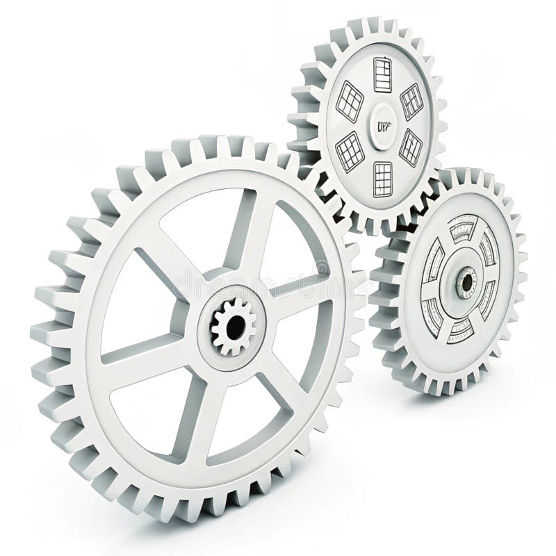 3D Web Layout Gears Isolated on Transparent Background Stock ...