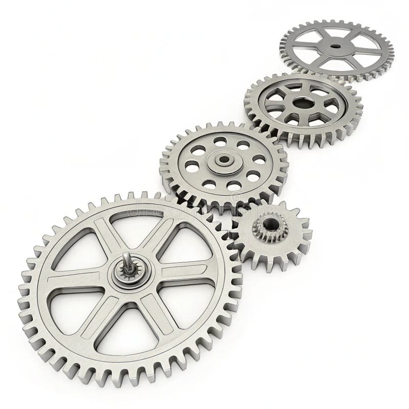 3D Web Layout Gears Isolated on White Background Stock Illustration ...