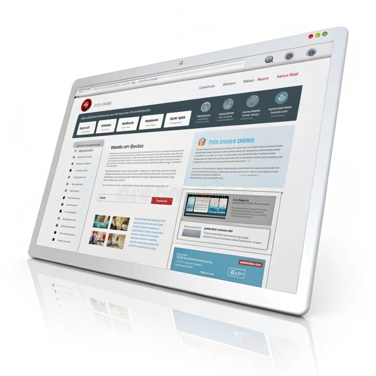 3D Web Page Isolated on Transparent Background Stock Illustration ...