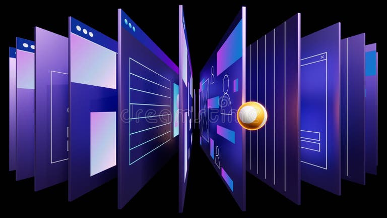 3d Web Pages and User Interfaces. 3d Illustration for Business or ...