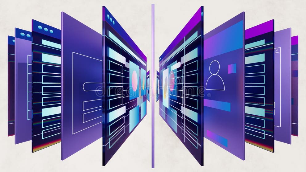 3d Web Pages and User Interfaces. 3d Illustration for Business or ...