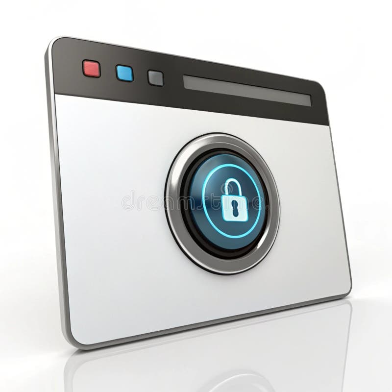 3D Web Unlock Isolated on Transparent Background Stock Illustration ...