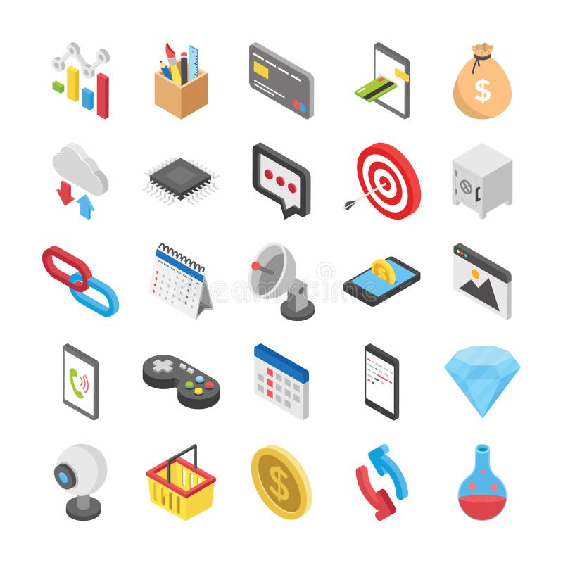 3D Web Vectors Set stock illustration. Illustration of measure - 135973429