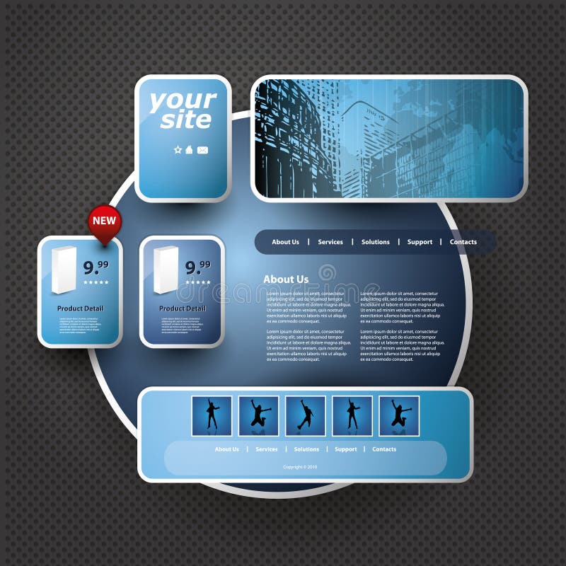 3D Website Template stock vector. Illustration of button - 259026104