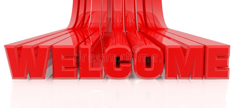 3D Welcome Word on White Background 3d Rendering Stock Illustration ...