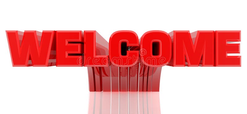 3D Welcome Word on White Background 3d Rendering Stock Illustration ...