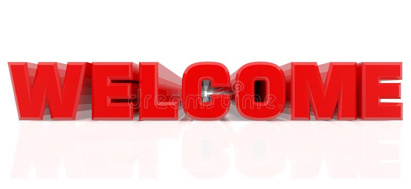 3D Welcome Word on White Background 3d Rendering Stock Illustration ...