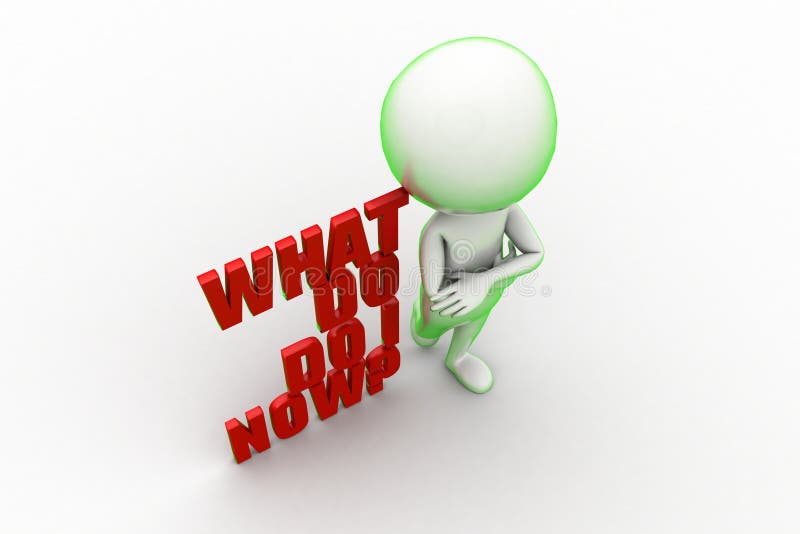 What Do I Do Now Thinking Person Thinker Question Stock Illustration ...