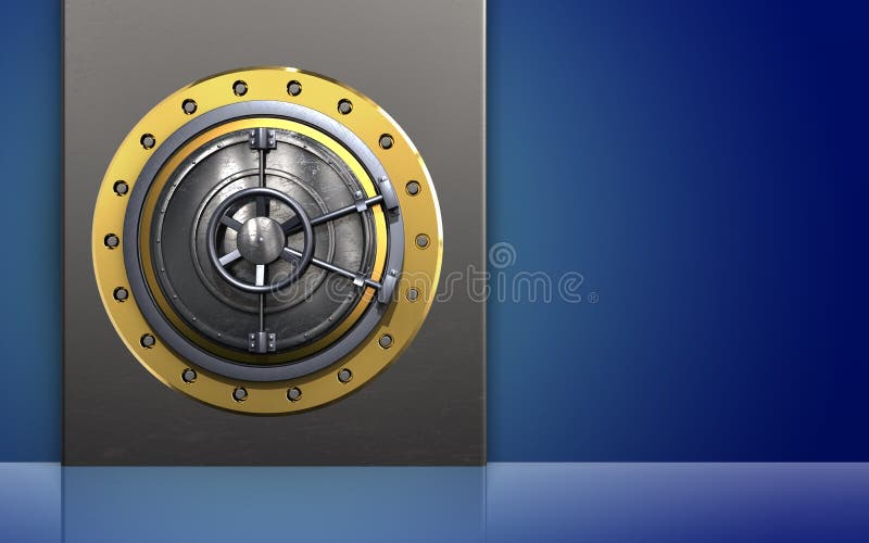 3d wheel door safe stock illustration. Illustration of protect - 98226093