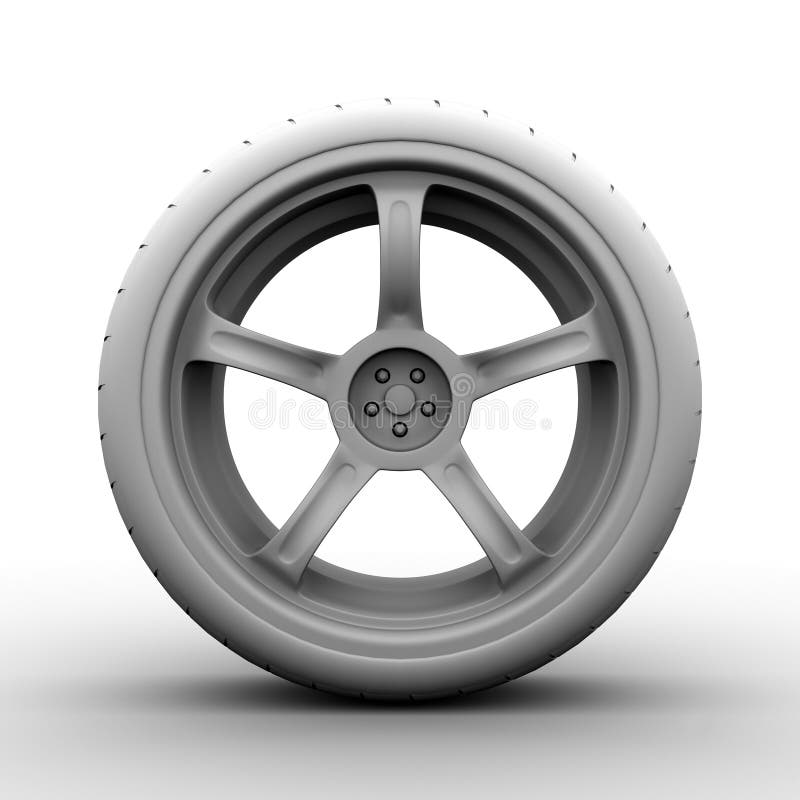3d wheel on white stock illustration. Illustration of group - 32549494