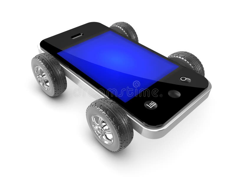 3d Wheeled smartphone stock illustration. Illustration of render - 42231673