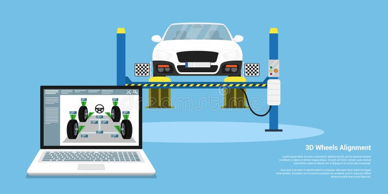 3D wheels alignment stock vector. Illustration of aligner - 67041372