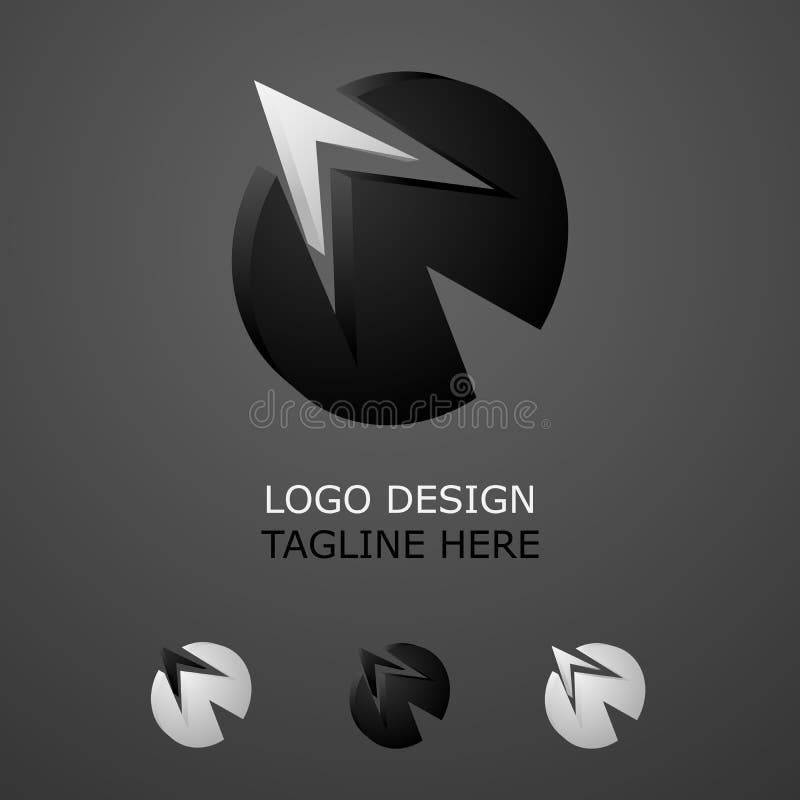 3D logo on grey background stock illustration. Illustration of logo ...