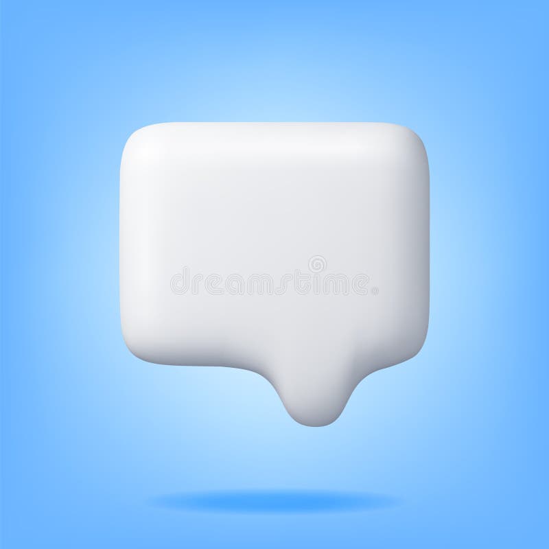 3D White Blank Speech Bubble Isolated Stock Vector - Illustration of ...