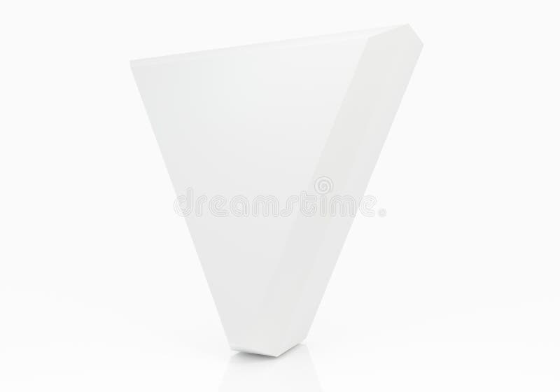 3D White Blank V-Shape stock illustration. Illustration of background ...