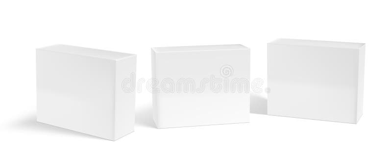 3D White Box with Shadow Isolated on Background Stock Vector ...