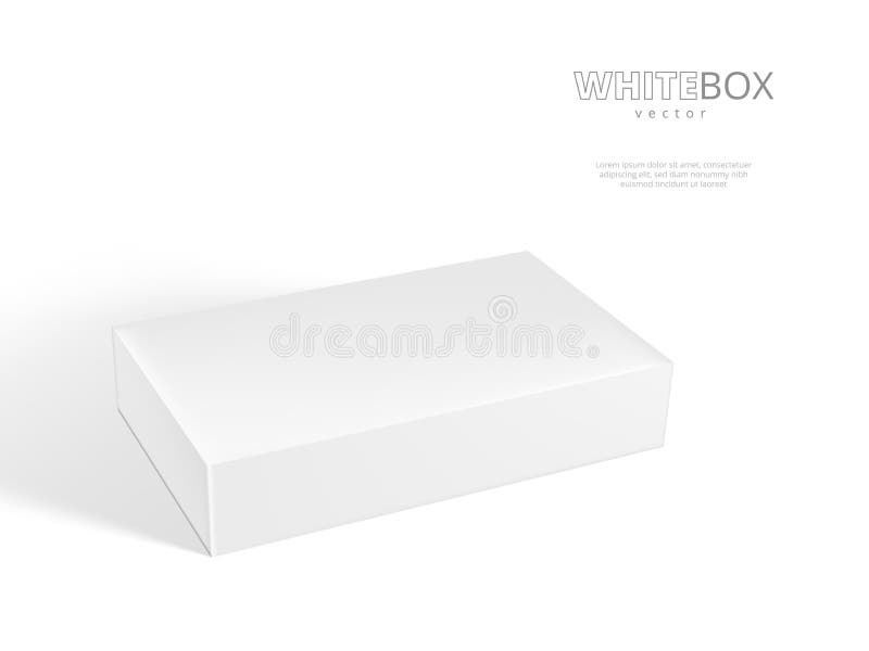 3D White Box with Shadow Isolated on Background Stock Vector ...