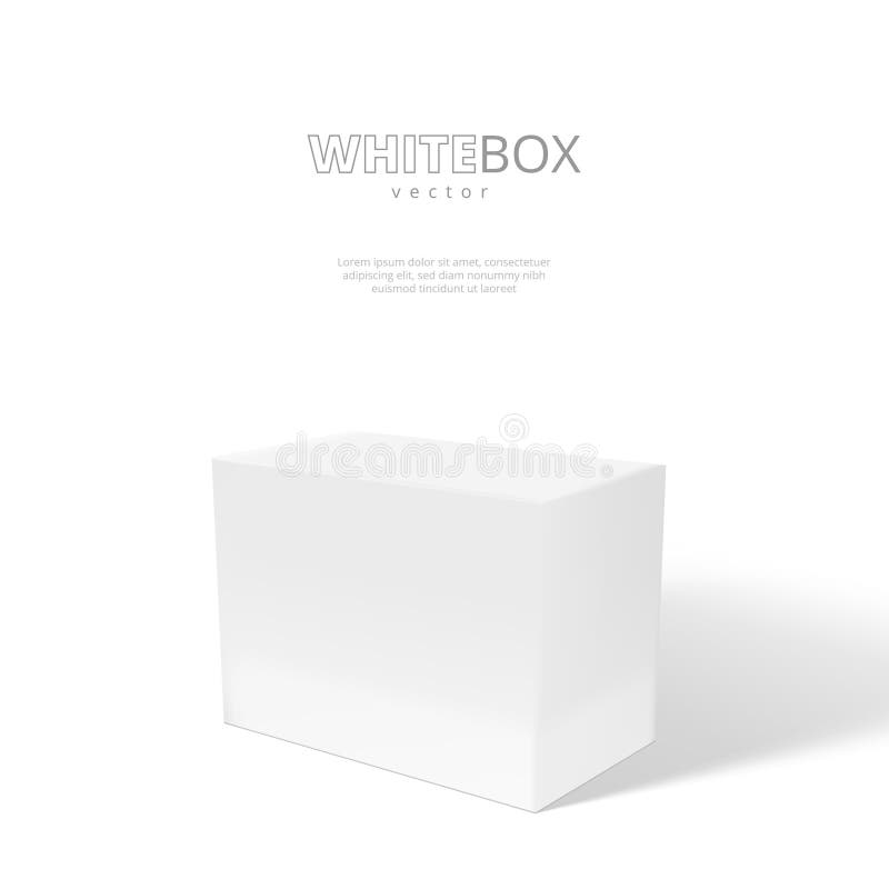3D White Box with Shadow Isolated on Background Stock Vector ...