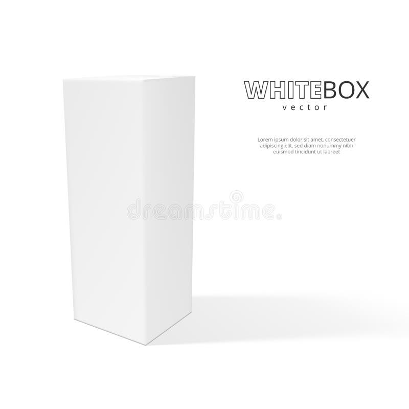 3D White Box with Shadow Isolated on Background Stock Vector ...