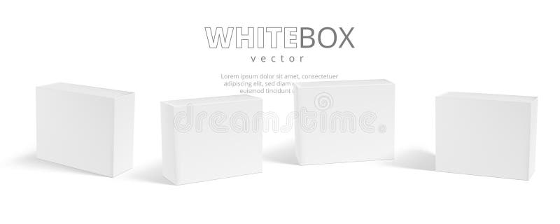 3D White Box with Shadow Isolated on Background Stock Vector ...