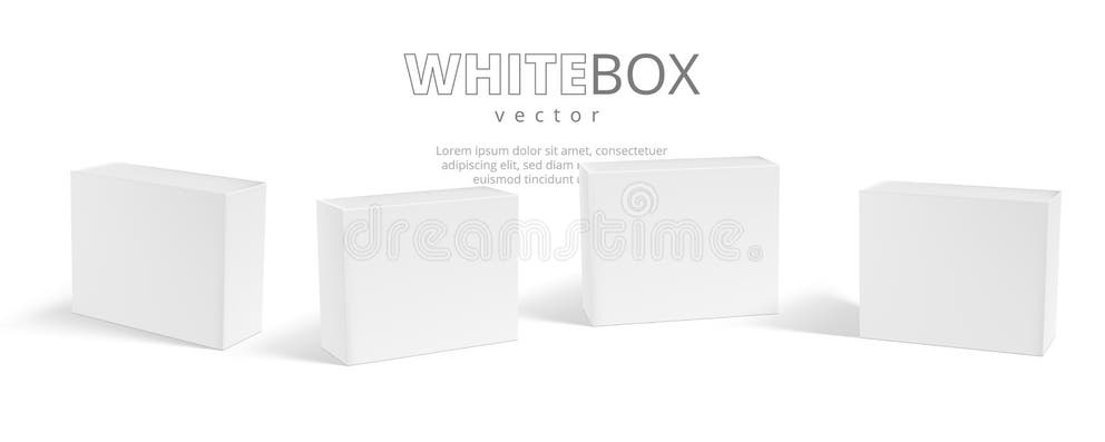 3D White Box with Shadow Isolated on Background Stock Vector ...