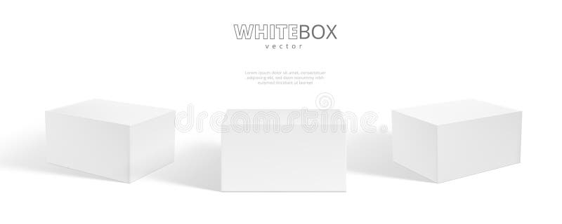 3D White Box with Shadow Isolated on Background Stock Vector ...