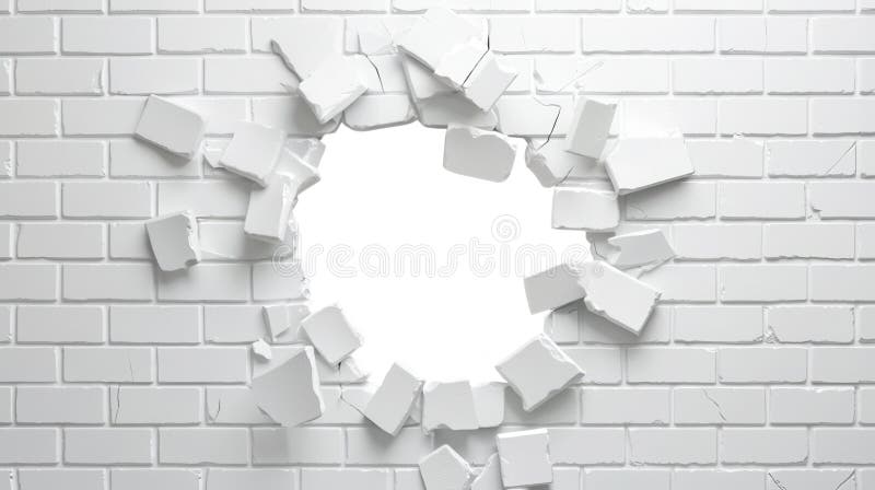 3d White Brick Wall Exploding Showing Transparent Background for ...