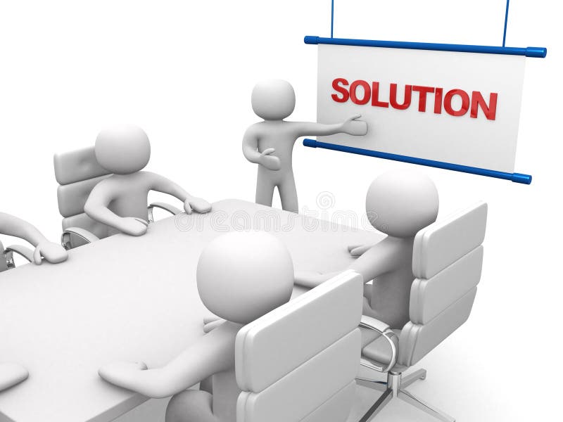 3d White Business Persons at a Workshop. Presentation Stock ...