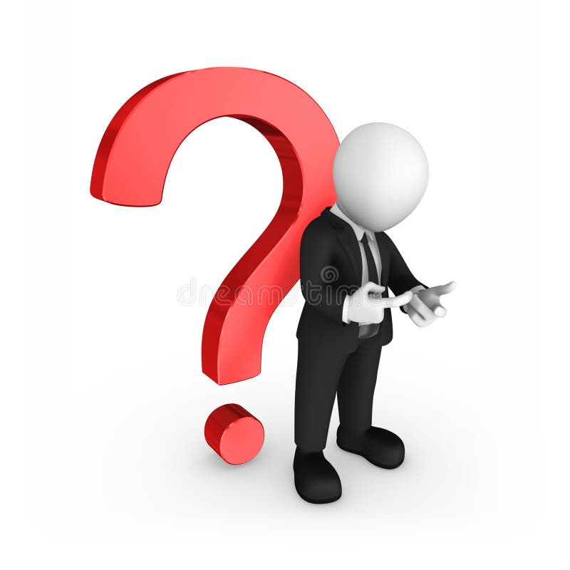 3d White Businessman with Big Red Question Mark Stock Illustration ...