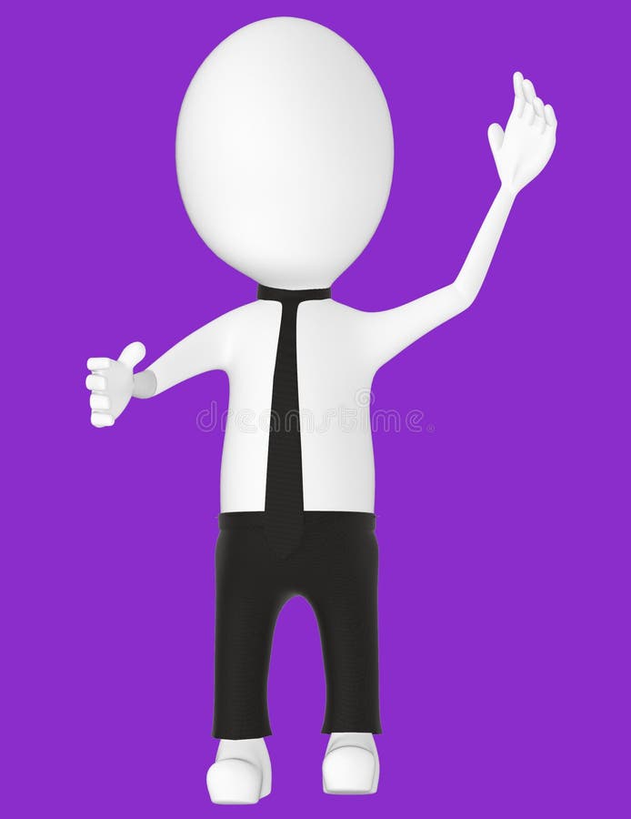 3d Character Man , Explaining , Standing Near To a Table with Laptop ...