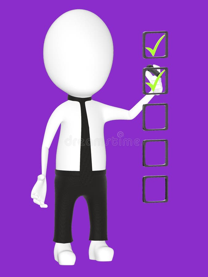3d White Character Marking Each Column with Tick Marks Using His Marker ...