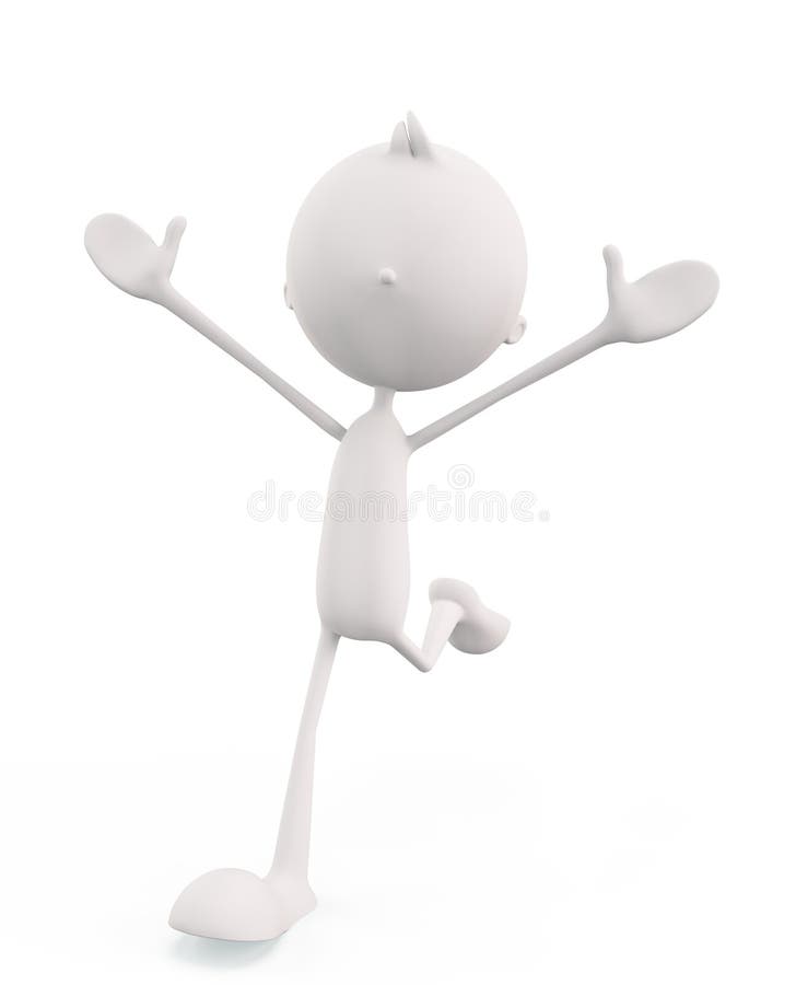 3d White Character is Running Stock Illustration - Illustration of ...