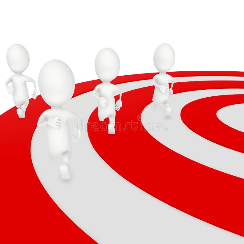 3d White Character,s Running on a Track Stock Illustration ...