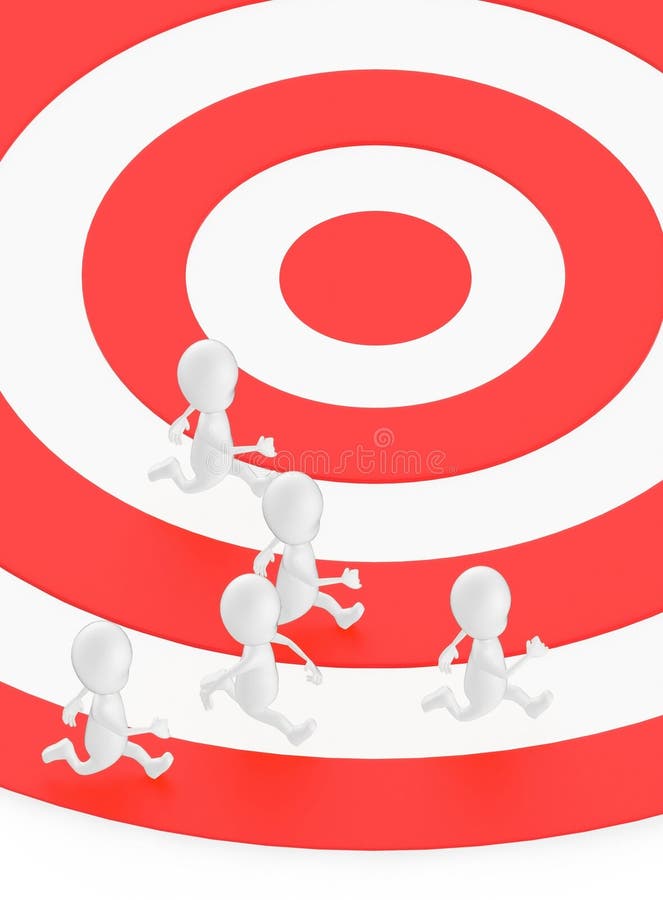 3d White Character,s Running on a Track Stock Illustration ...