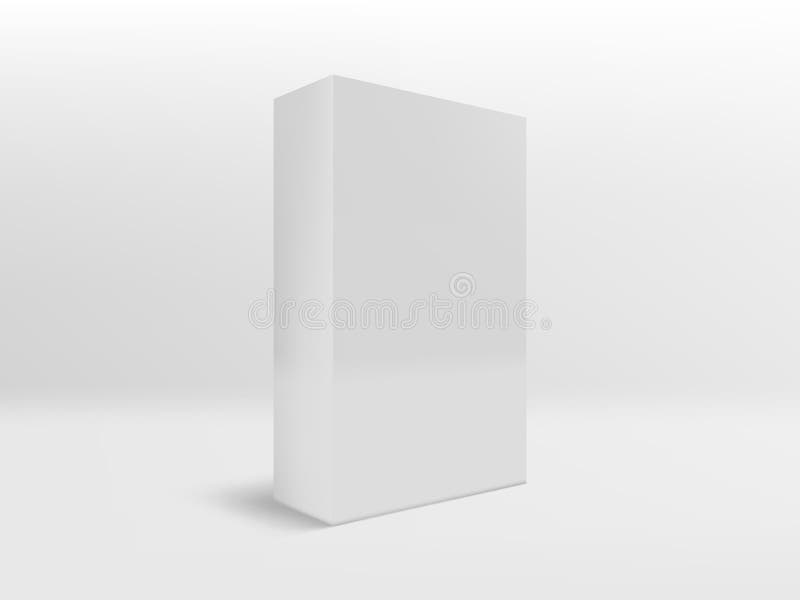 3D White Clear Box Mock Up with Shadow Stock Illustration ...