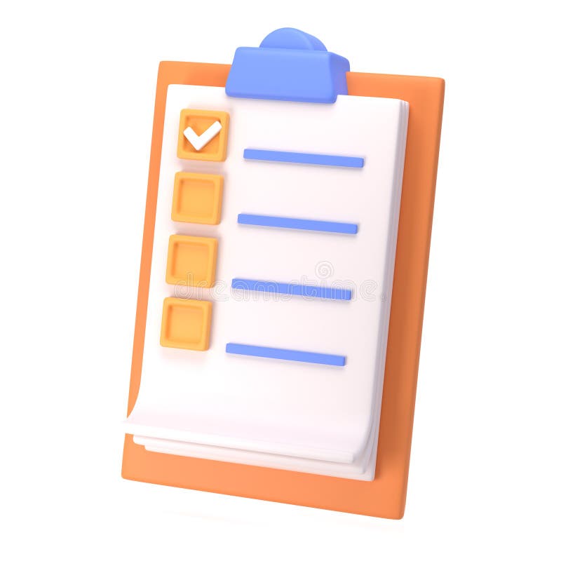 3d White Clipboard Icon Task Management Todo Check List on Blue Plane ...