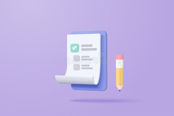 3d White Clipboard Task Management Todo Check List with Pencil ...