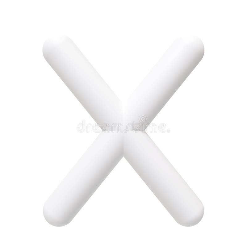 3D White Close Button Icon. Cross Negative Sign. Isolated on White ...