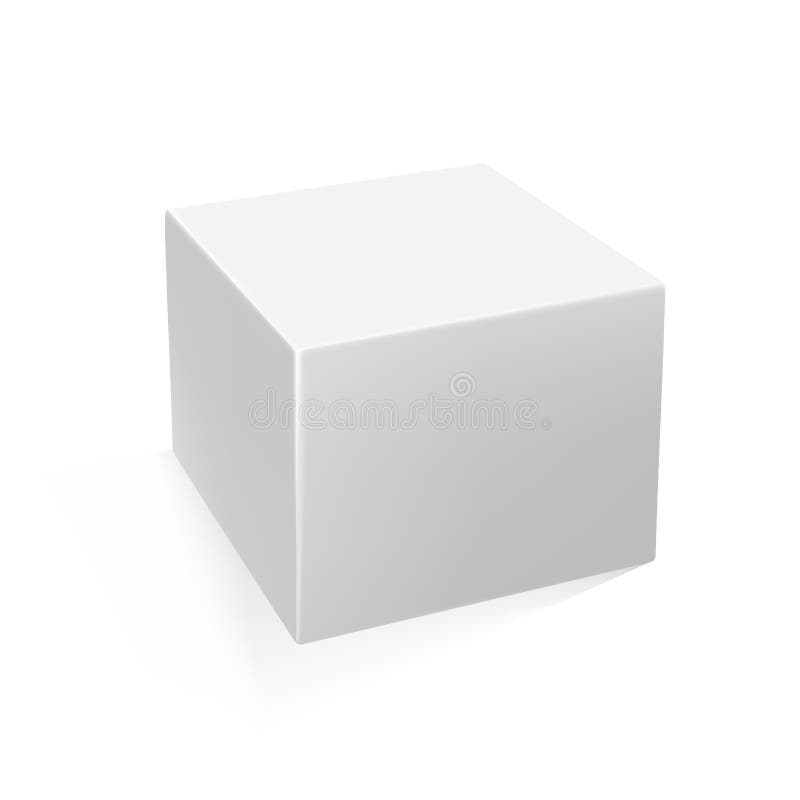 3d White Cube Isolated On White Baground Stock Vector Illustration