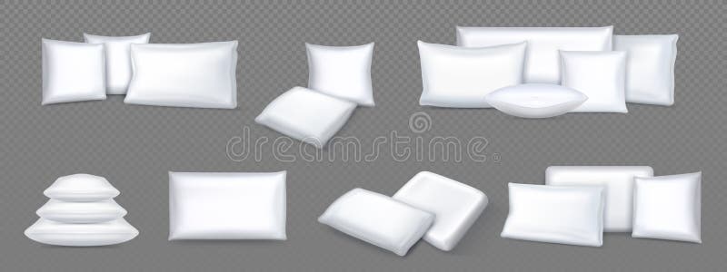 3d White Cushion Isolated Realistic Vector Mockup Stock Vector ...