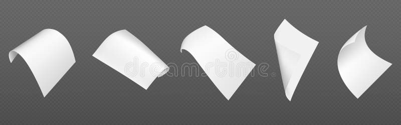 3d White Fly Paper Sheet. Fall Isolated Document Stock Vector ...
