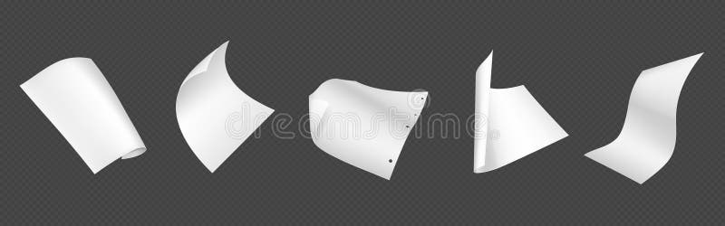 3d White Fly Paper Sheet. Fall Isolated Document Stock Vector ...