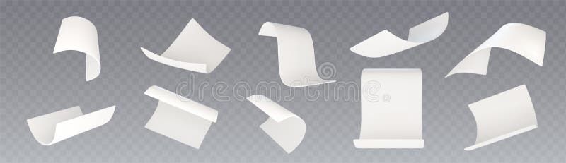 3d White Fly Paper Sheet. Fall Isolated Document Stock Vector ...