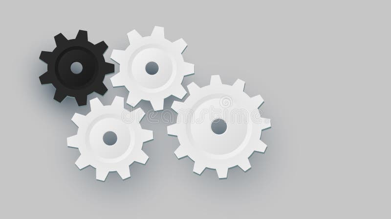 Black Cogs Gears White Background Stock Illustrations – 1,032 Black ...