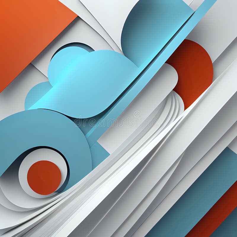 3D White Geometric Abstract Background Overlap Layer on Bright Space ...