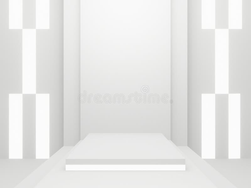3D white geometric stage stock illustration. Illustration of display ...