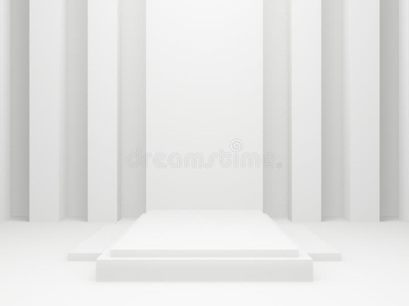 3D white geometric stage stock illustration. Illustration of mockup ...